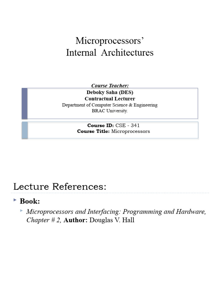 Microprocessor Internal Architectures Overview | PDF | Central Processing Unit | Office Equipment