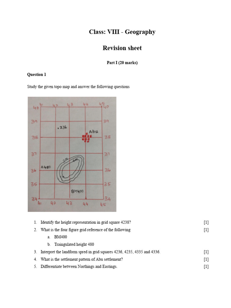 VIII SA1 Revision Sheet | PDF | Asia | Earth Sciences