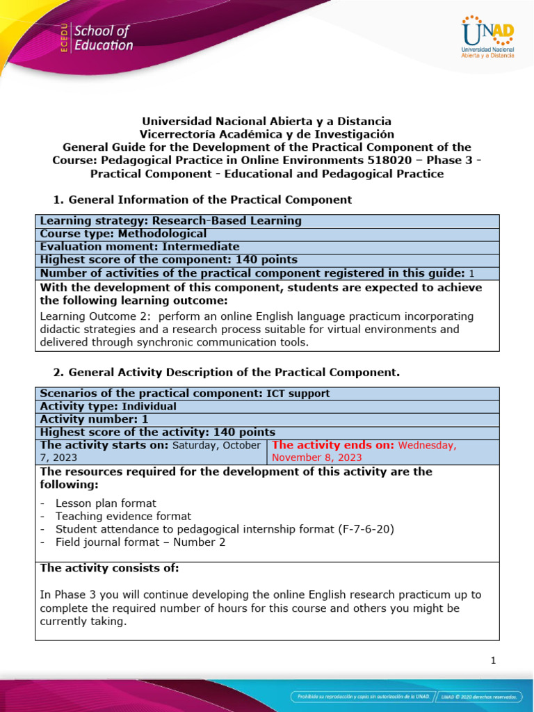 Guide For The Development of The Practical Component - Unit 2 - Phase 3 ...