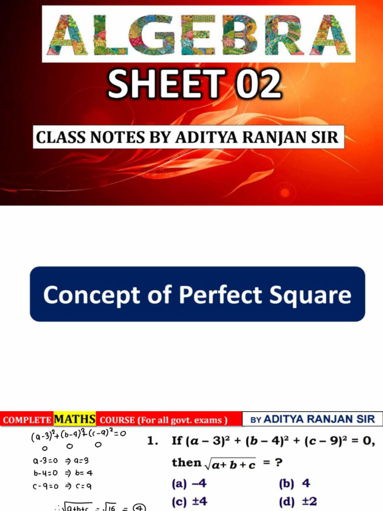 Algebra Sheet 02 Class Notes PDF 1 | PDF Algebra Sheet 02 Class Notes PDF 1 | PDF
