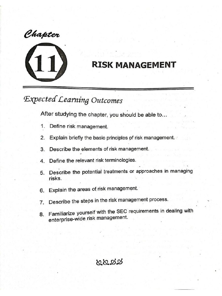 CHAPTER 11 - Risk Management | PDF