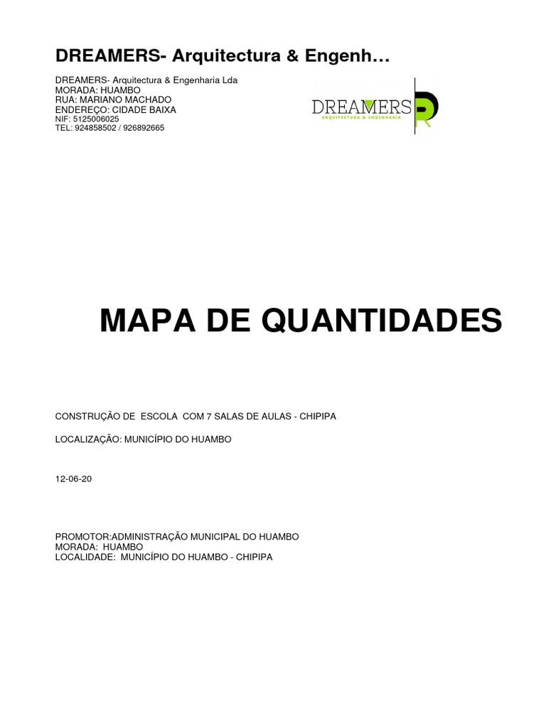Mapa de Quantidade de Escola de 7 Salas de Aulas - Chipipa | PDF ...