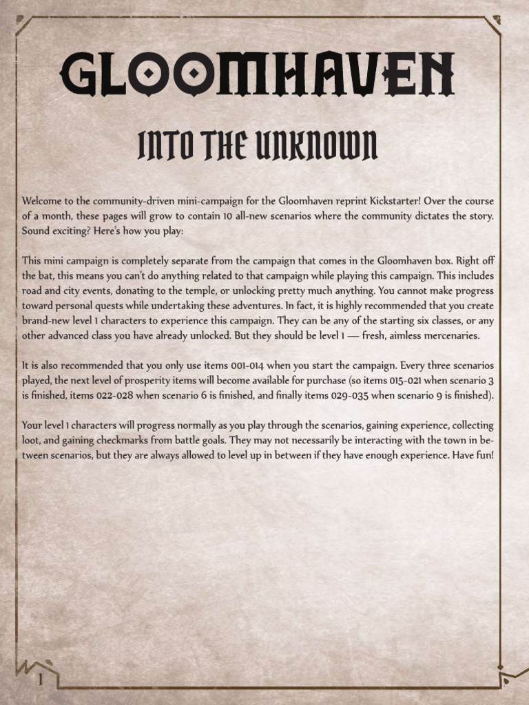 Gloomhaven Community Campaign Guide | PDF | Young Adult