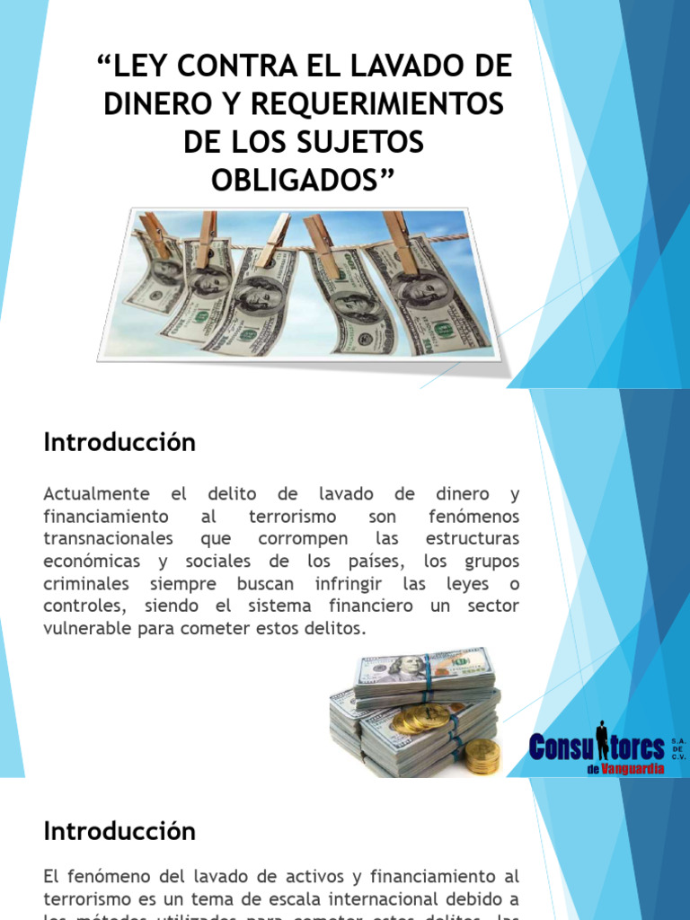 Ley contra el lavado de dinero y Requerimiento de los Sujetos Obligados 19 de Octubre | PDF ...