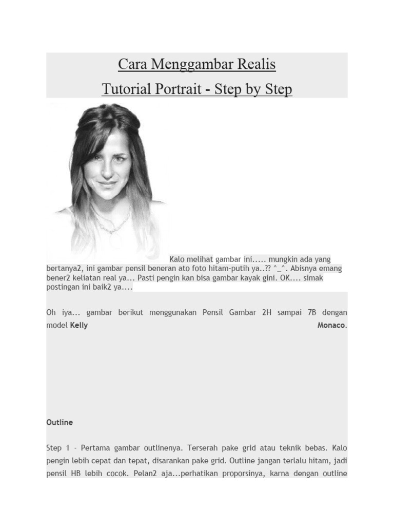 Tutorial Menggambar Potret Realis | PDF