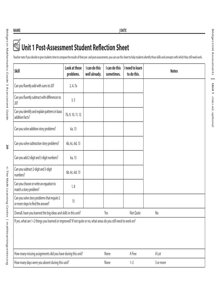 Student Assessment Guide | PDF | Mathematics | Learning