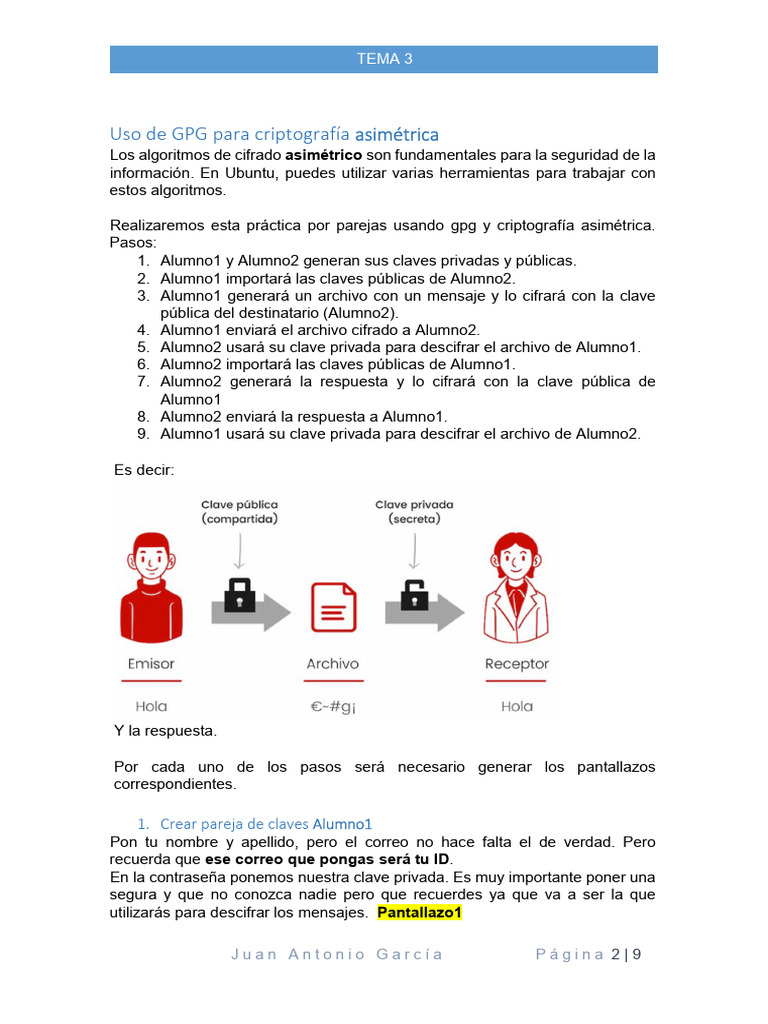 Pract2 GPG Asim | PDF | Criptografía de clave pública | Clave (criptografía)