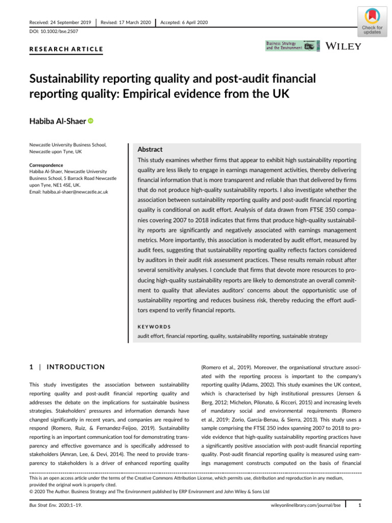 10 1002@bse 2507 | PDF | Corporate Social Responsibility | Audit