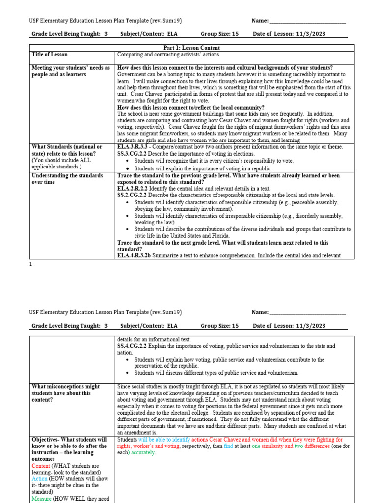 CT Lesson Plan 3 | PDF | Rubric (Academic) | Educational Assessment
