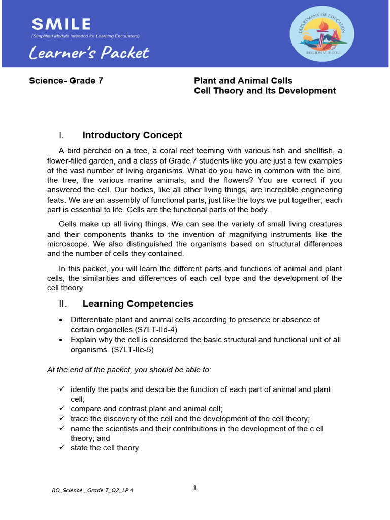 Science G7 Q2 LP4 | PDF | Endoplasmic Reticulum | Cell (Biology)