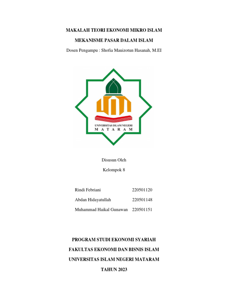 Mekanisme Pasar Islam - k8 | PDF
