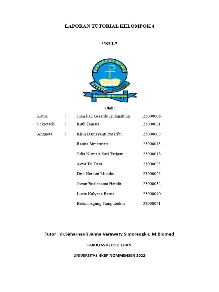 LAPORAN TUTORIAL KELOMPOK 4 | PDF