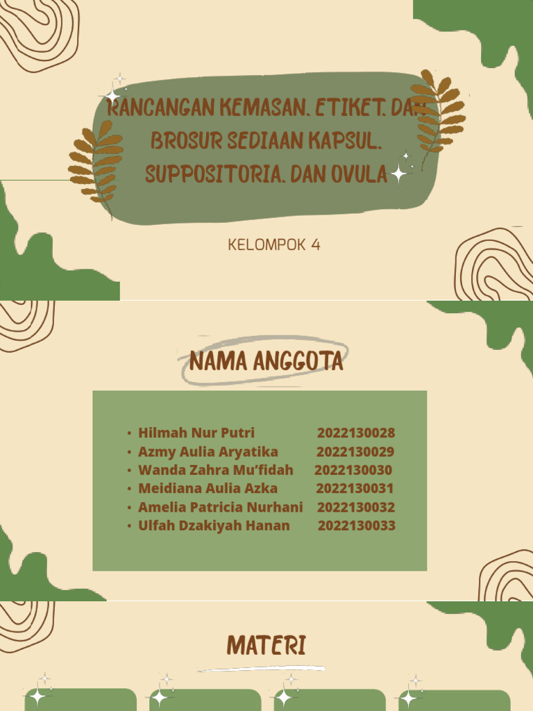 Kel.4 Rancangan Kemasan Dan Label Sed Kapsul Suppo Ovula | PDF