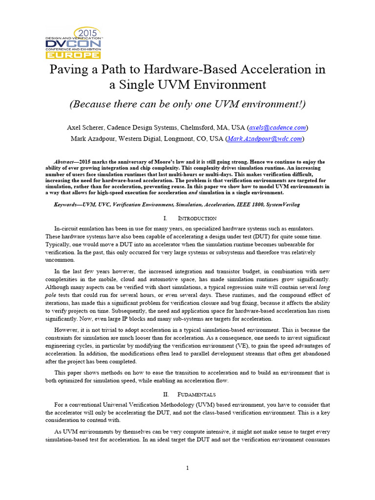 Dvcon Europe 2015 P1 7 Paper Pdf Simulation Interface Computing 