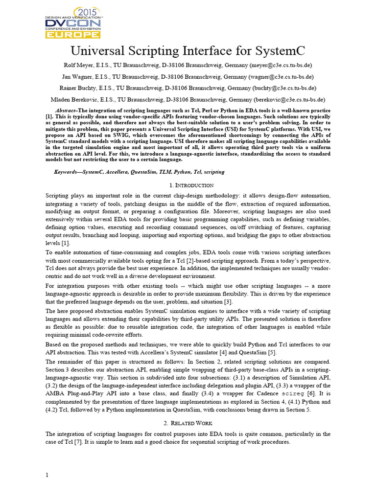 Dvcon Europe 2015 Ta3 1 Paper Pdf Class Computer Programming Scripting Language