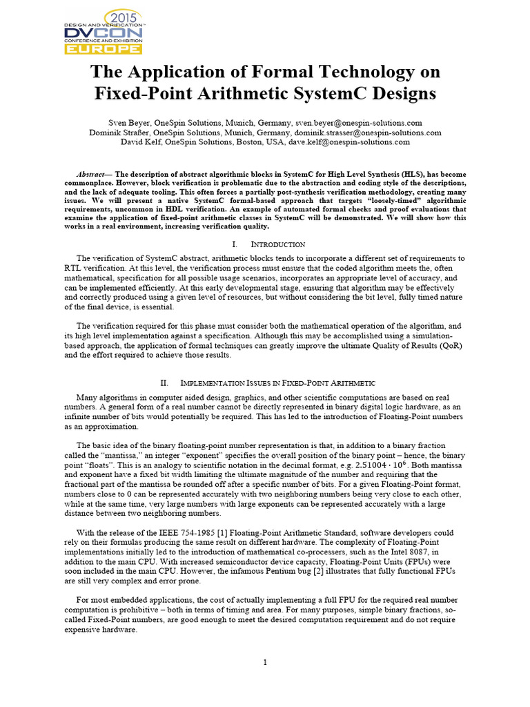 DVCon Europe 2015 TA2 3 Paper | PDF | Formal Verification | Applied Mathematics