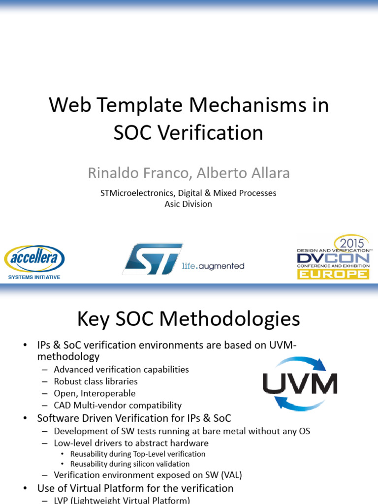 Dvcon Europe 2015 Ta3 3 Presentation Pdf Json System On A Chip