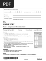 OCR A Chemistry A-Level 2023 Paper 3 | PDF | Acid | Nitric Acid
