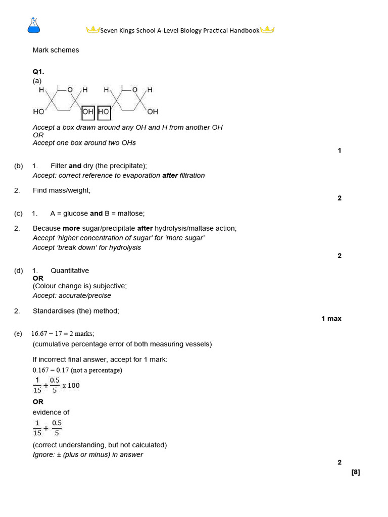 RP 11 - Student Booklet Exam Q Markscheme | PDF | Absorbance | Concentration