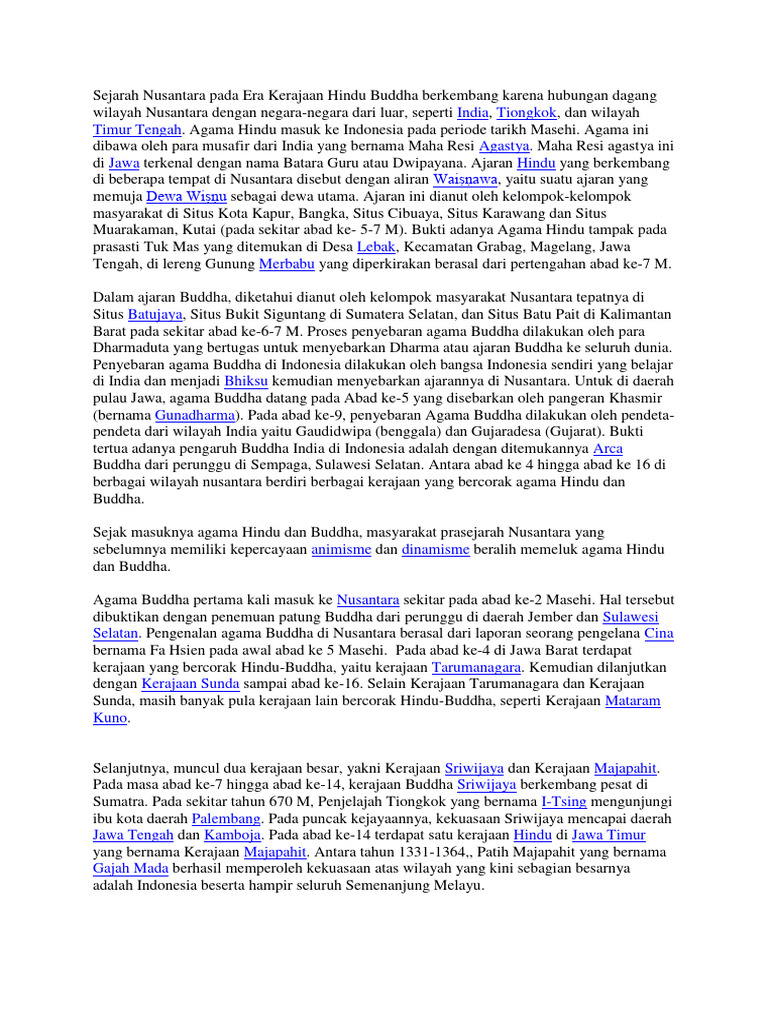 Sejarah Kerajaan Hindu Buddha | PDF | Ilmu Sosial | Agama & Spiritualitas