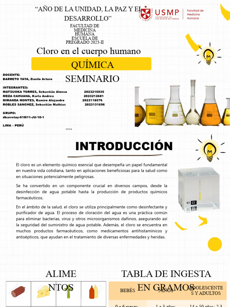 Cloro | PDF | Cloro | Alimentos