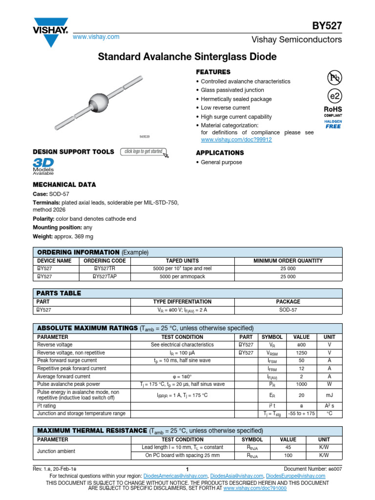 By 527 | PDF | Diode | Electrical Components