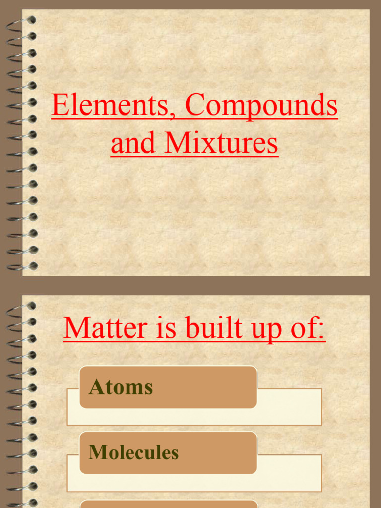 Classification of Matter: Elements, Compounds, Mixtures | PDF | Mixture ...