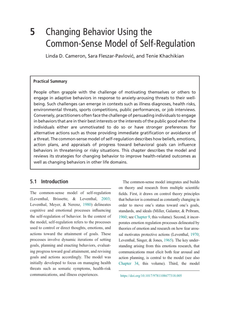 (Cameron, Fleszar-Pavlović, Khachikian, 2020) - Changing Behavior Using ...