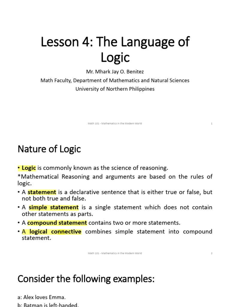 CH2 - Lesson 4 | PDF | Logic | Grammar