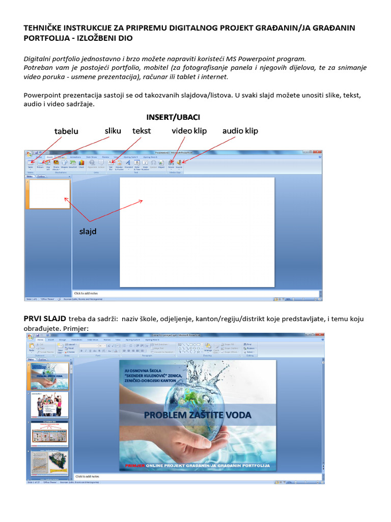 Tehnicke Instrukcije Digitalni PG Portfolio | PDF