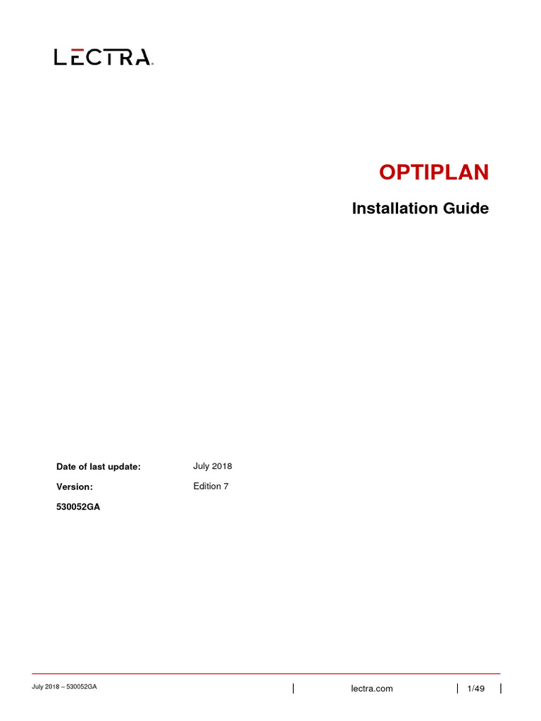 Lectra 530052ga Installation Guide Optiplan v3r4sp3 en | PDF | Installation (Computer Programs ...