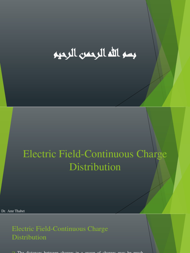 Electric Field from Continuous Charge Distribution | PDF | Electric ...