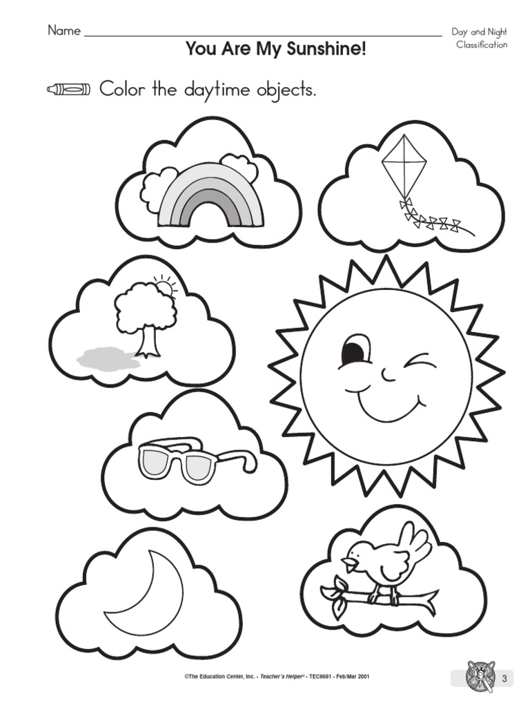 Science Worksheet Daytime Objects | PDF