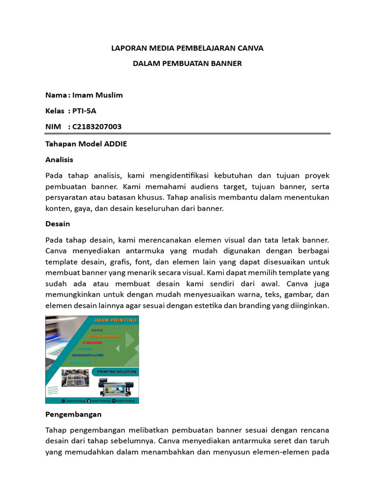 Laporan Media Pembelajaran Canva | PDF | Seni