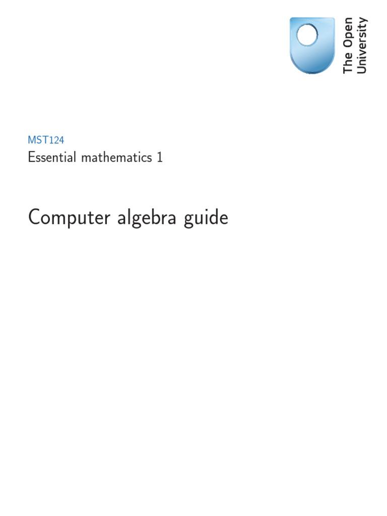 MST124 Computer Algebra Guide | PDF | Graphical User Interfaces | Computer Keyboard