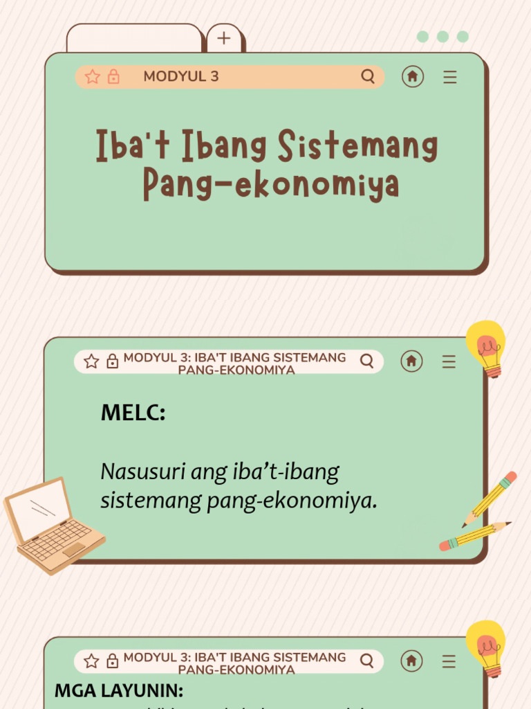 Modyul 3 - Mga Iba't Ibang Sistemang Pang-Ekonomiya | PDF