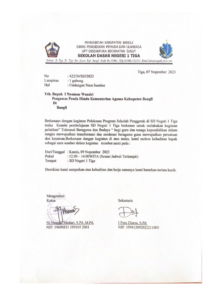 Surat Undangan Narasumber | PDF