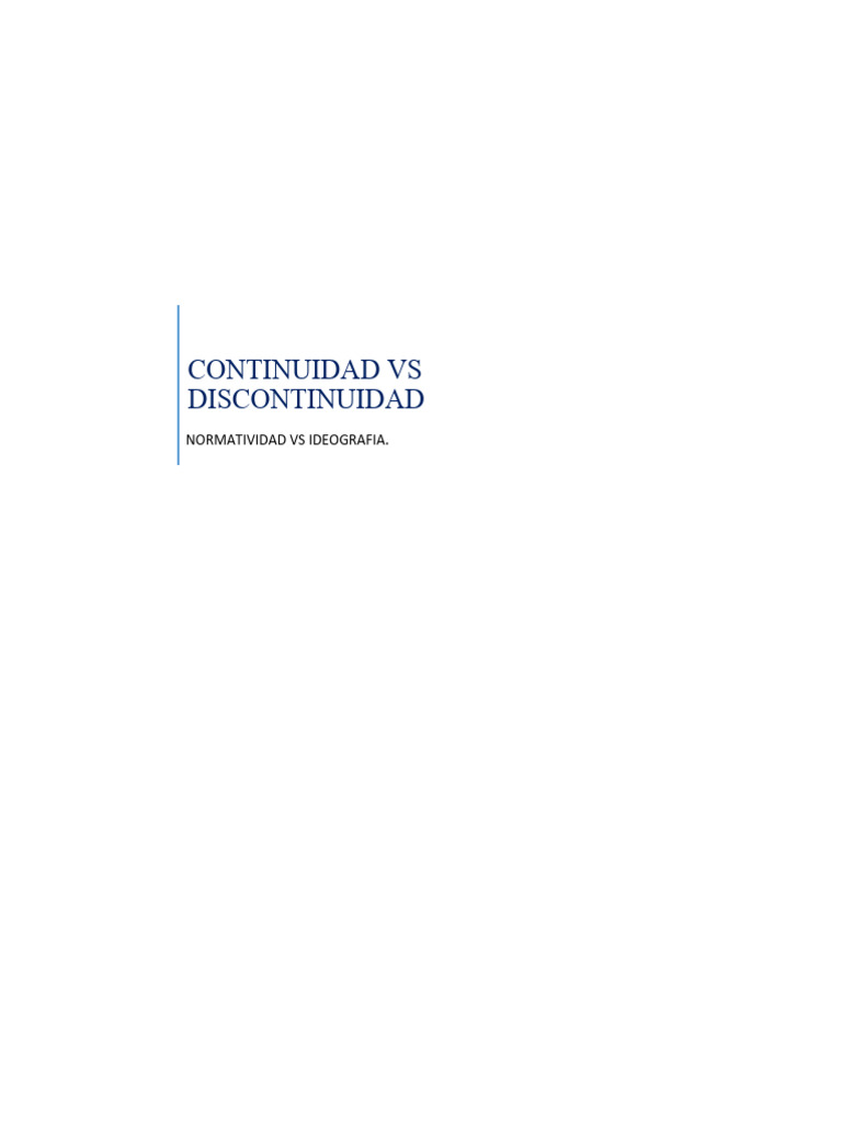 Continuidad VS Discontinuidad | PDF | Teoría | Ataque de pánico