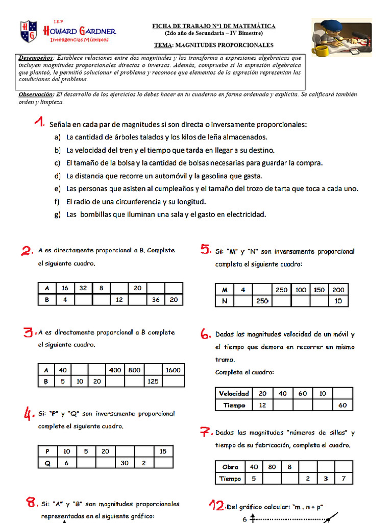 Ficha de Trabajo de Matemática - 2do de Secundaria (IV Bimestre) | PDF