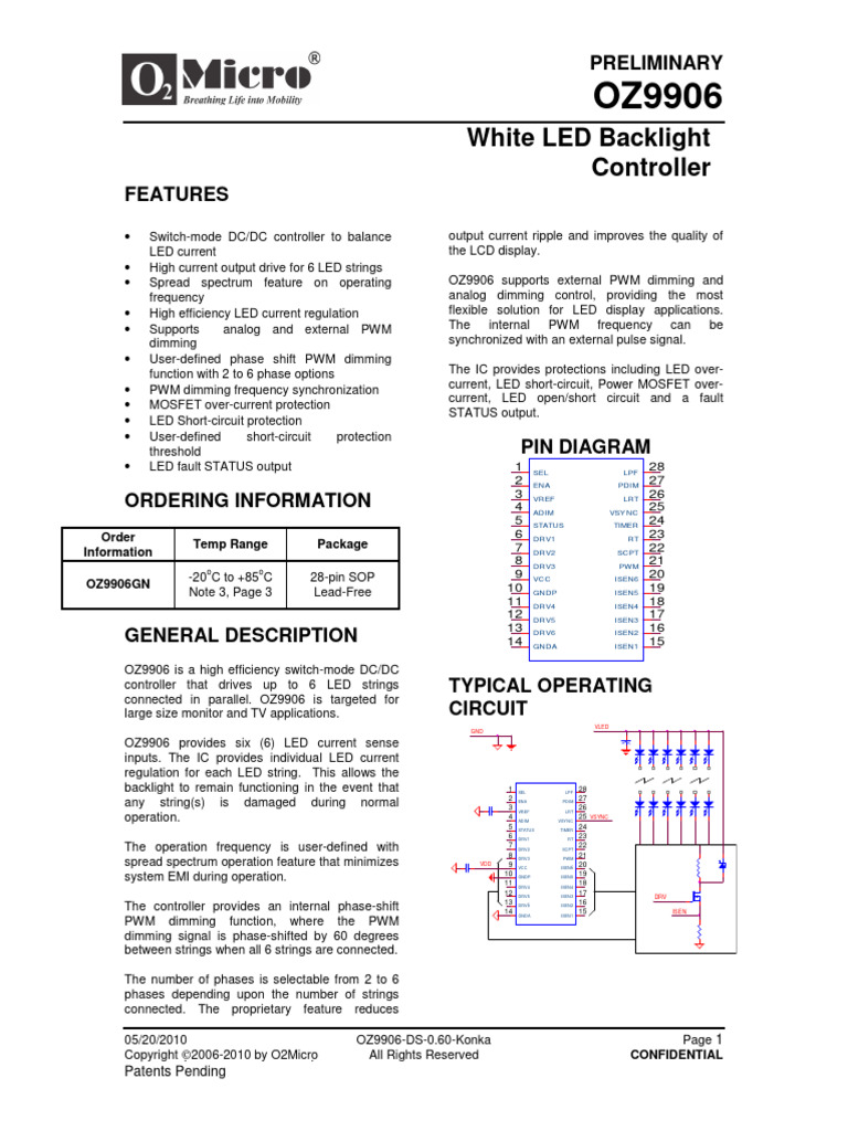 2ByMvBP2 OZ9906 | PDF | Power Supply | Electrical Engineering