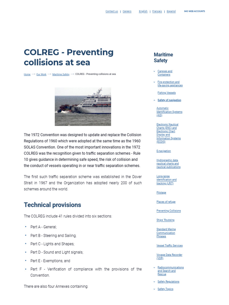 COLREG - Preventing Collisions at Sea | PDF | Telecommunications ...
