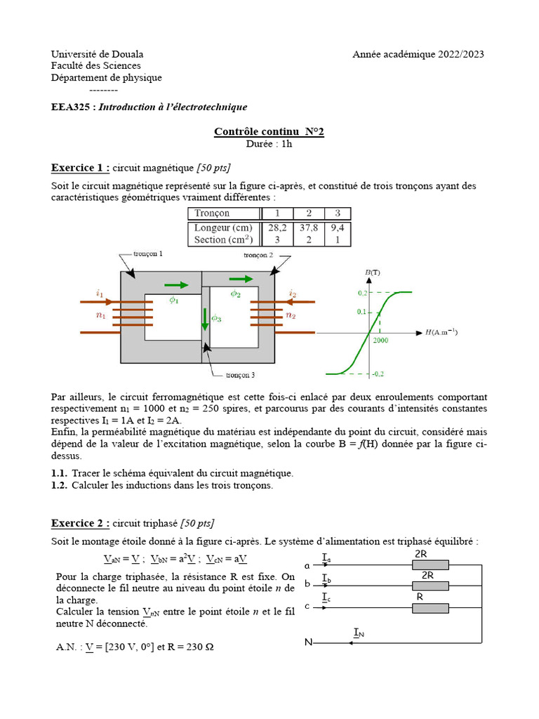 EEA325 CC2 Corrigé 2022-2023 | PDF | Énergie électrique | Génie du bâtiment