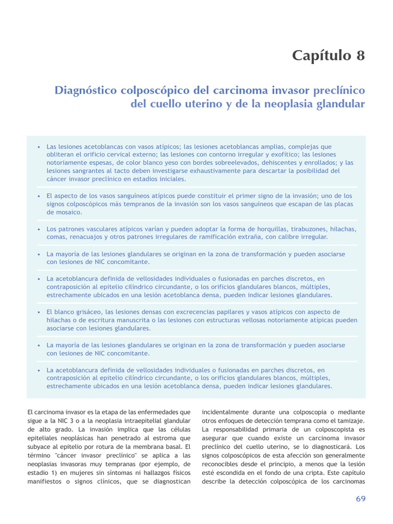 8 Diagnostico Colposcopico Del Carcinoma Invasor | PDF | Cáncer de cuello uterino | Cáncer
