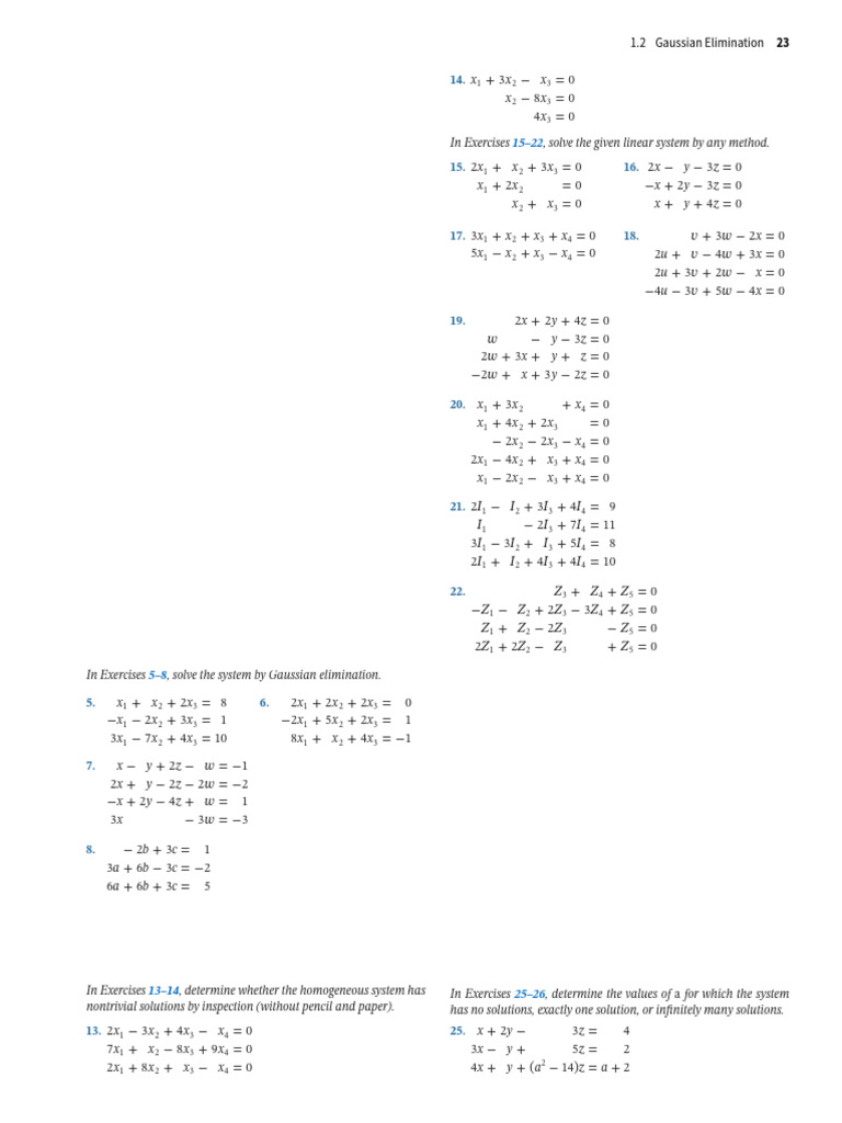 Excercise For Chapter 1 Systems Of Linear Equations And Matrices Pdf