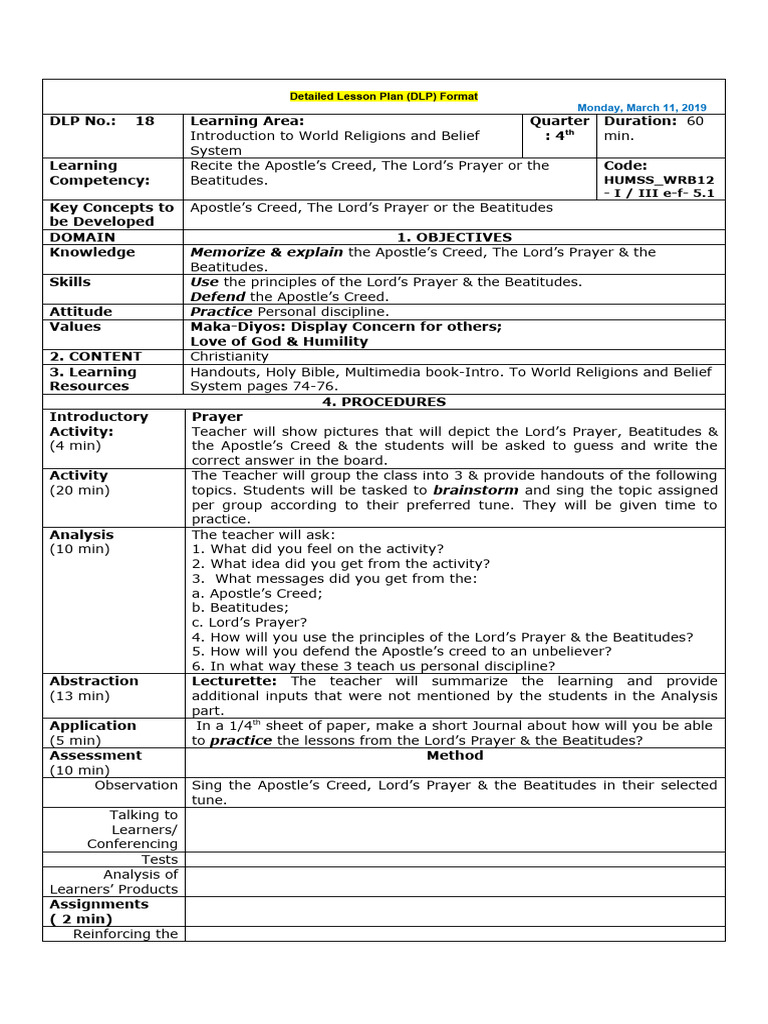 Dlp-Feb. 4-7 | PDF | Learning | Prayer