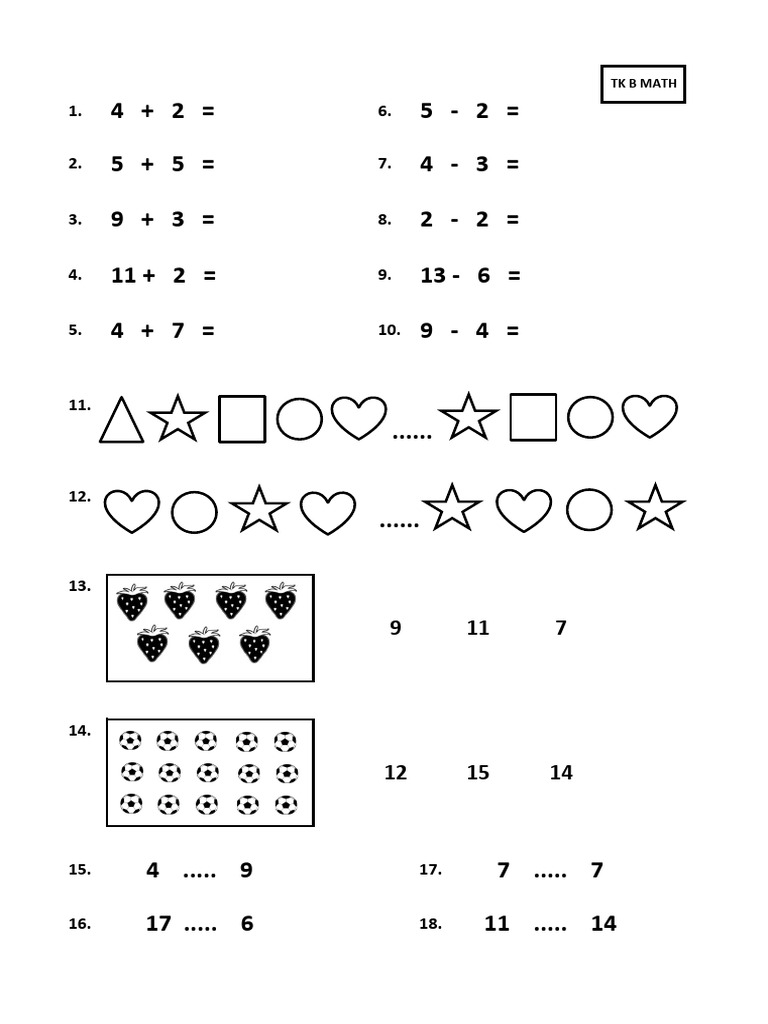 Matematika TK B | PDF