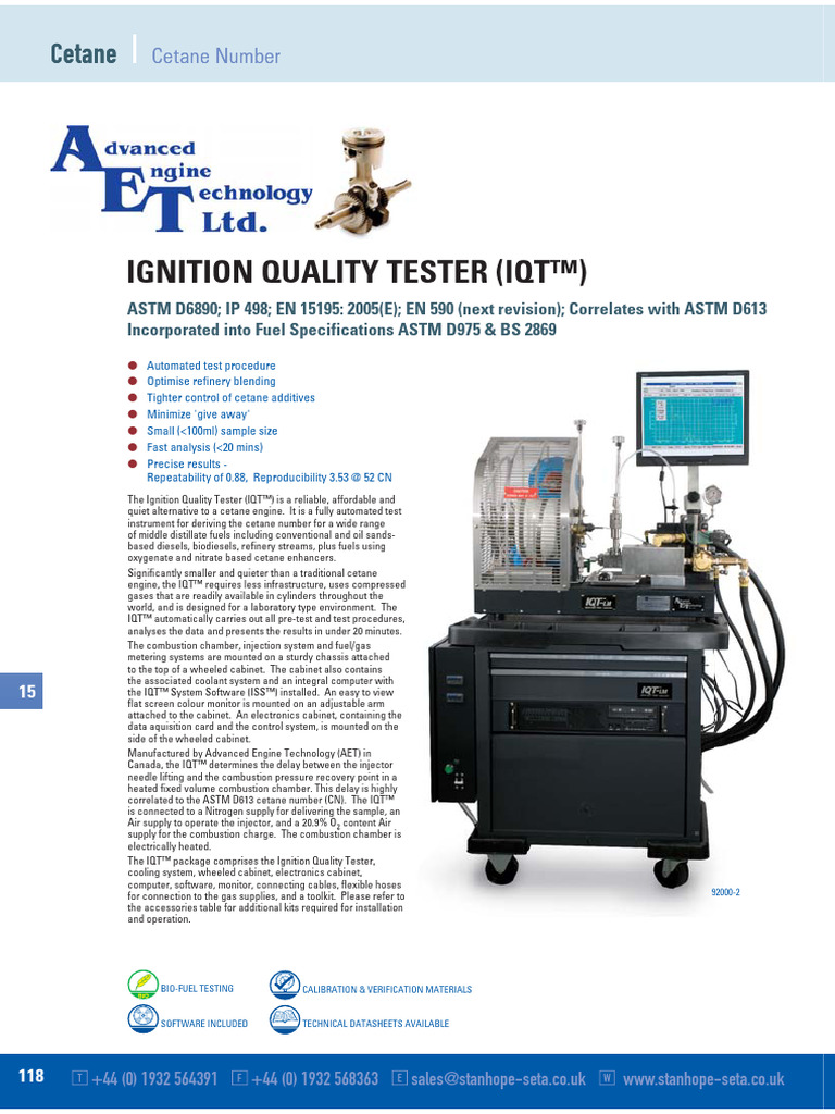IGNITION QUALITY TESTER (LQT™) | PDF | Fuels | Chemical Energy Sources