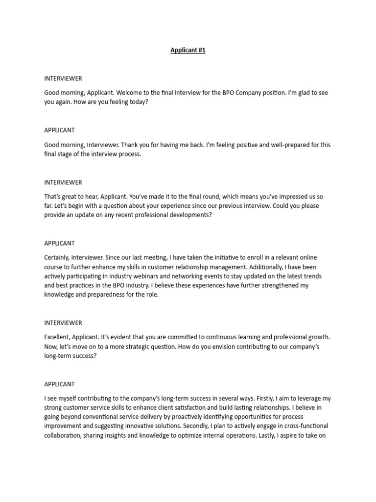 Final Interview | PDF | Leadership | Collaboration