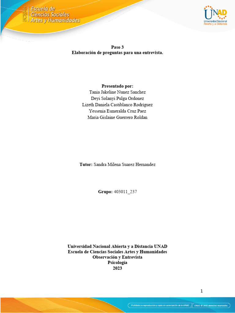 Paso 3 Elaboración de Preguntas para Una Entrevista. | PDF ... Paso 3 Elaboración de Preguntas para Una Entrevista. | PDF ...