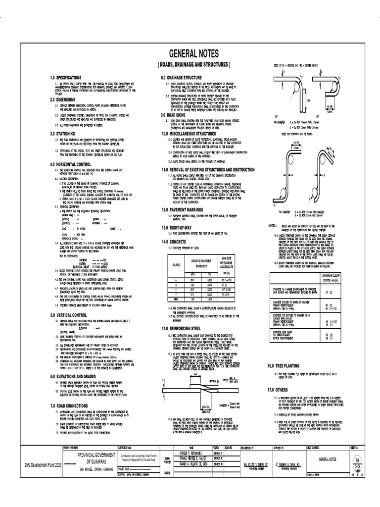 General Notes: (Roads, Drainage and Structures) | PDF | Road | Civil ...